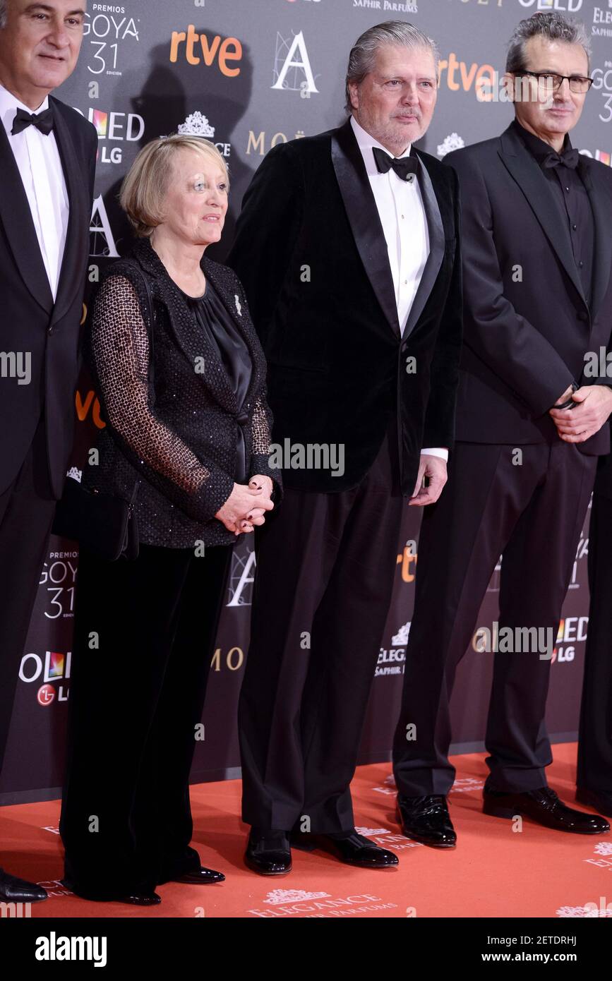 Yvonne Blake and IÃ±igo Mendez de Vigo attends to the Red Carpet of the ...