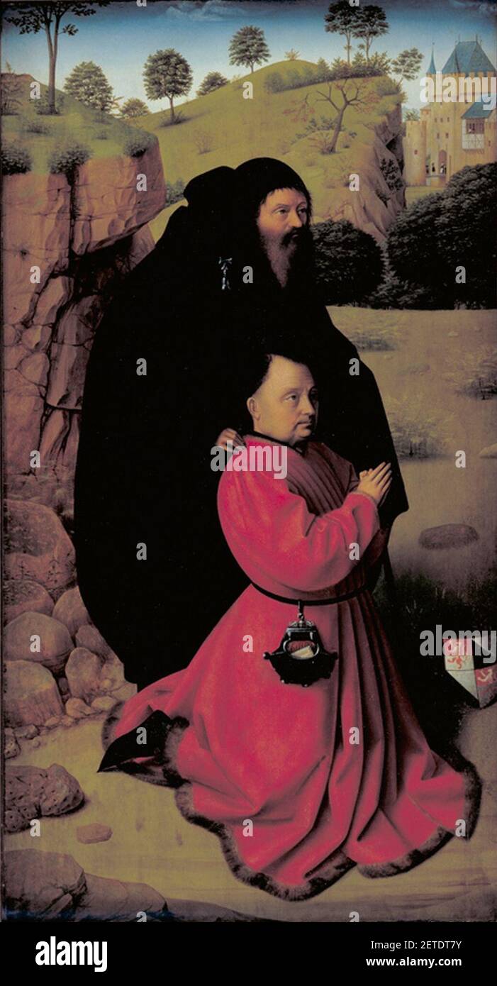 Petrus I Christus - Altar Panel with a Portrait of a Donor in Scarlet ...