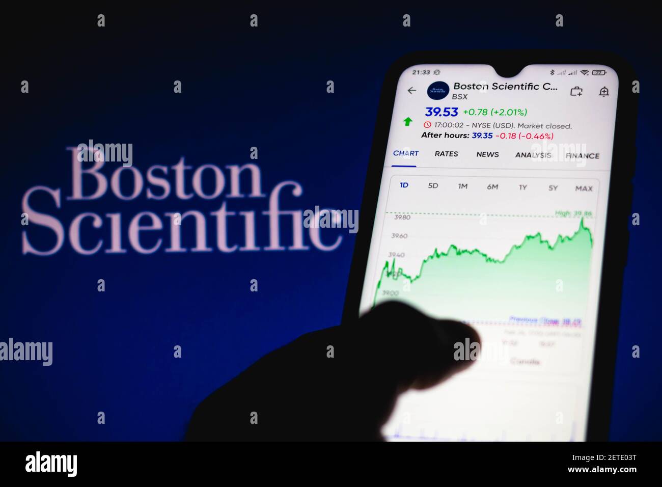 In this photo illustration the stock market graphic of Boston ...