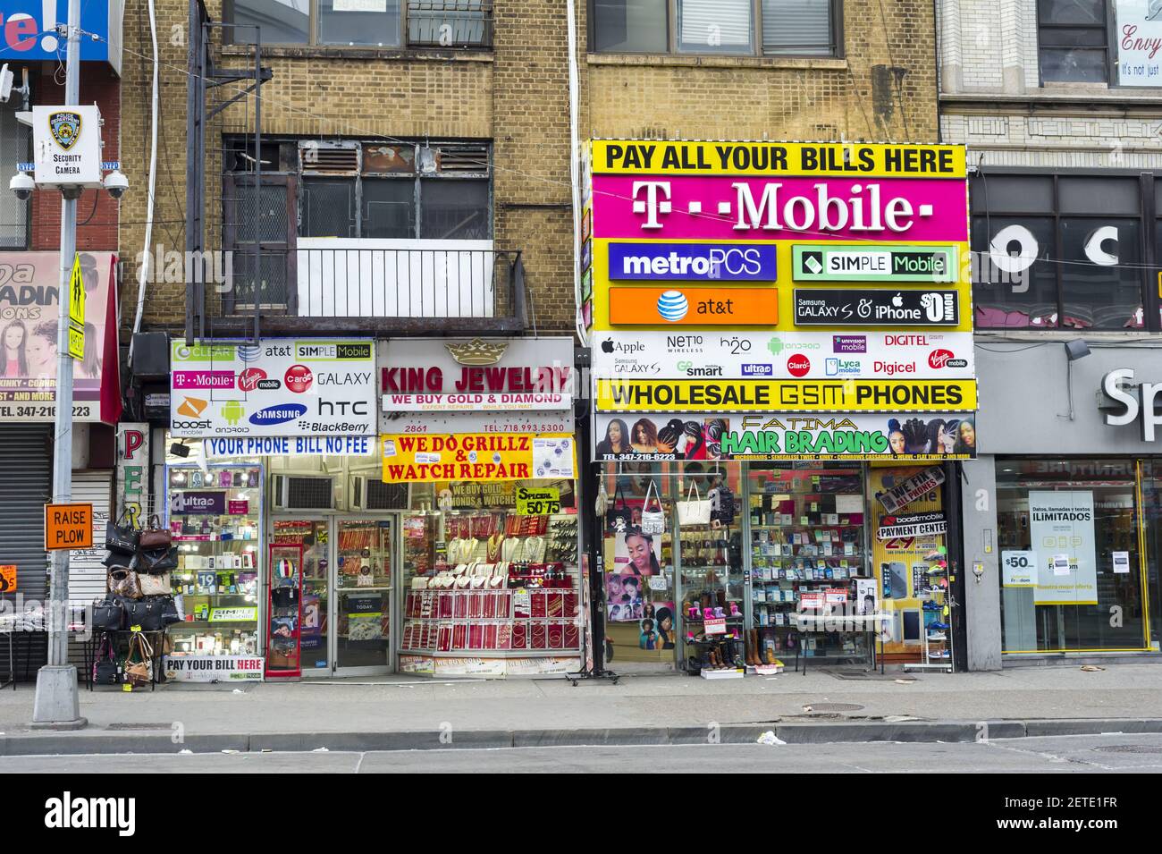 Cell phone stores in the the Hub, in the Melrose section of the New ...