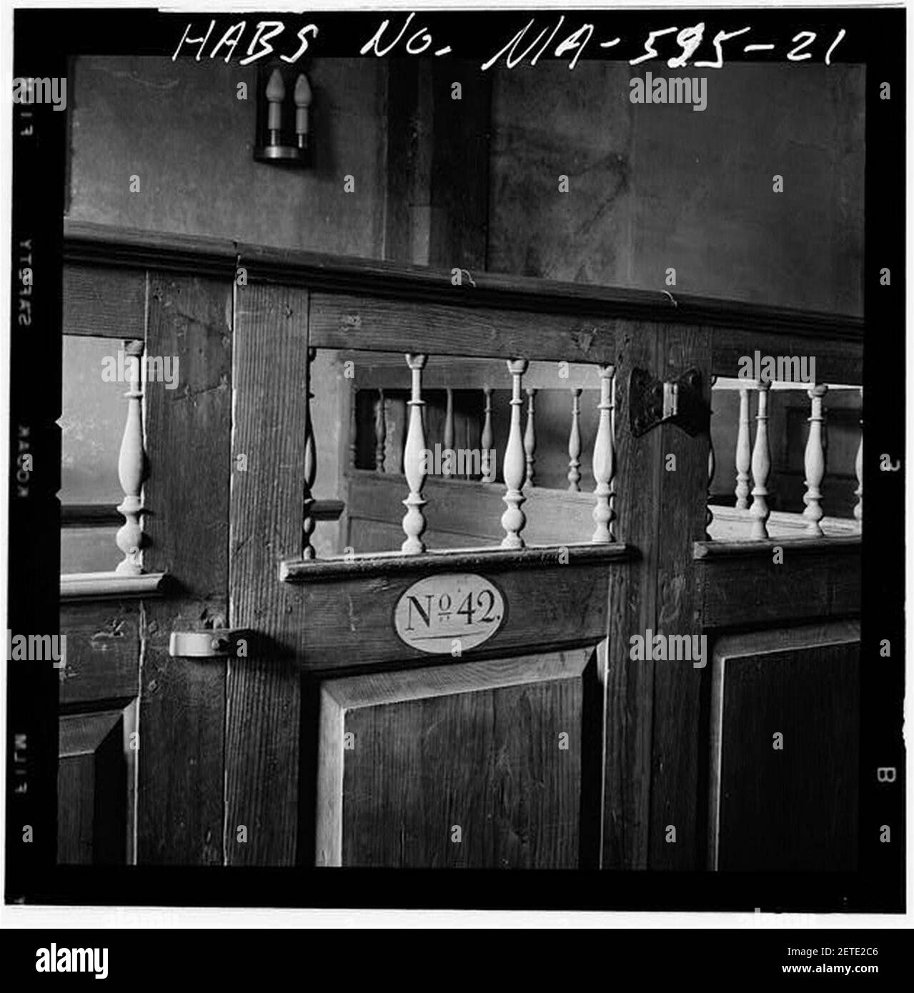 Pew detail Old Ship Church Stock Photo - Alamy