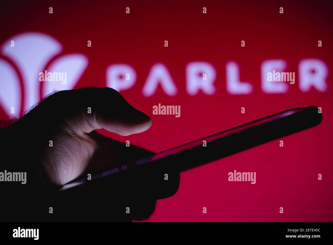 Brazil. 1st Mar, 2021. In this photo illustration the Parler logo seen ...