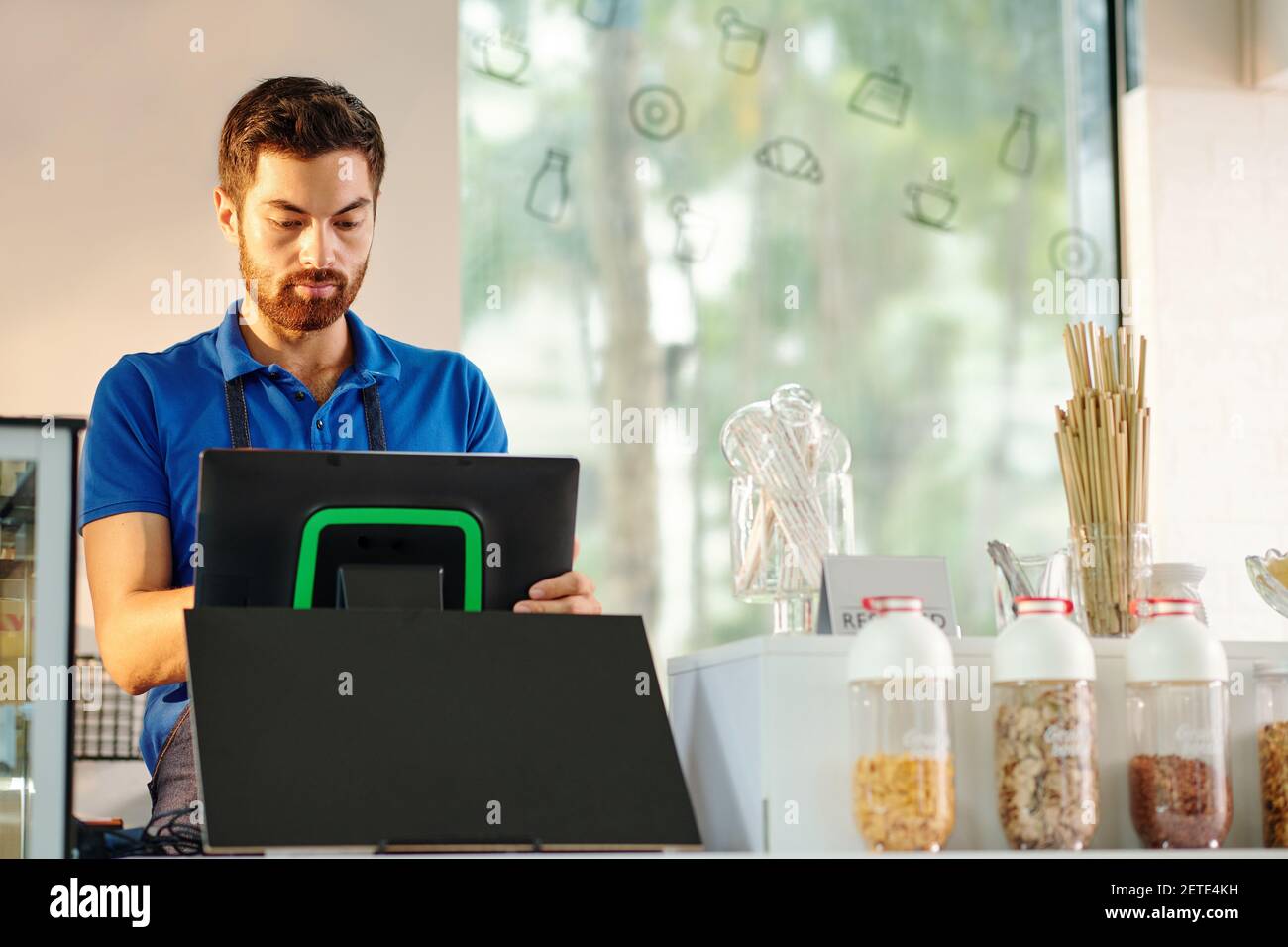 Laptop cash register hi-res stock photography and images - Alamy