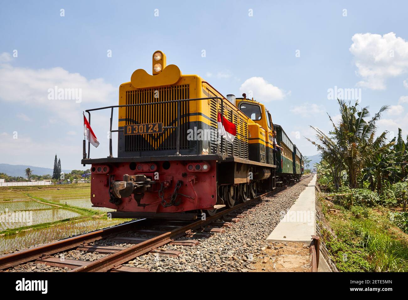 The diesel takes joy riding passengers on a short ride at the Ambawara ...