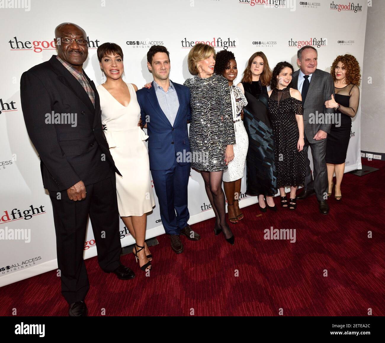 Cast members L-R: Delroy Lindo, Cush Jumbo, Justin Bartha, Christine ...
