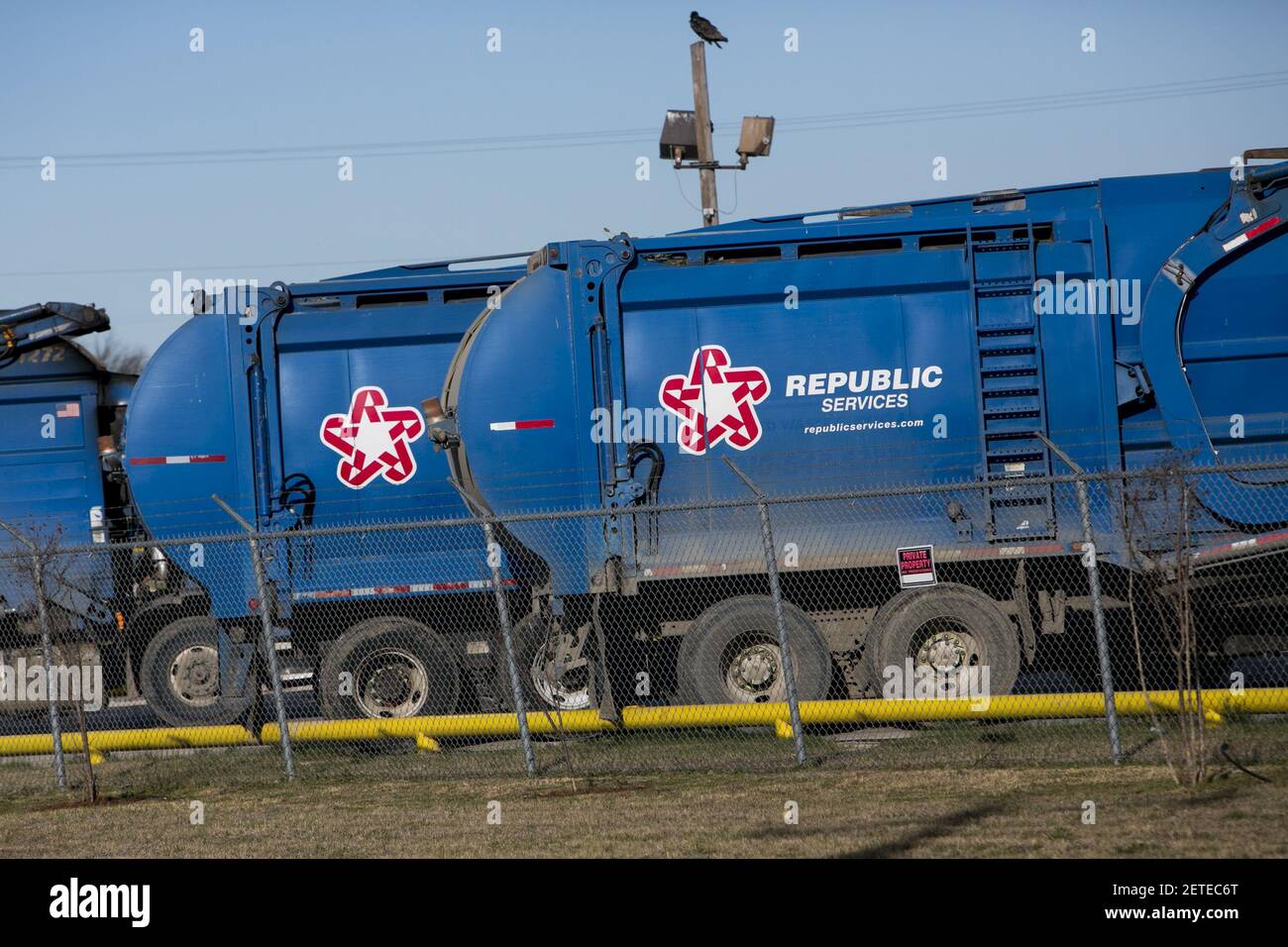 Logo signs on Republic Services, Inc., trucks in San Antonio, Texas on ...