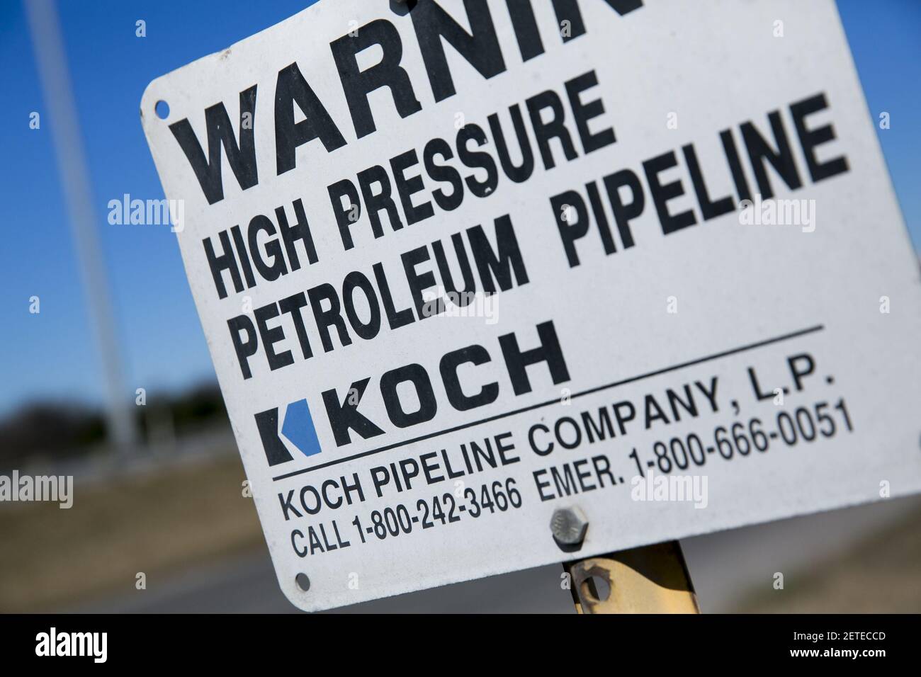 A logo sign marking the location of a Koch Pipeline Company petroleum ...