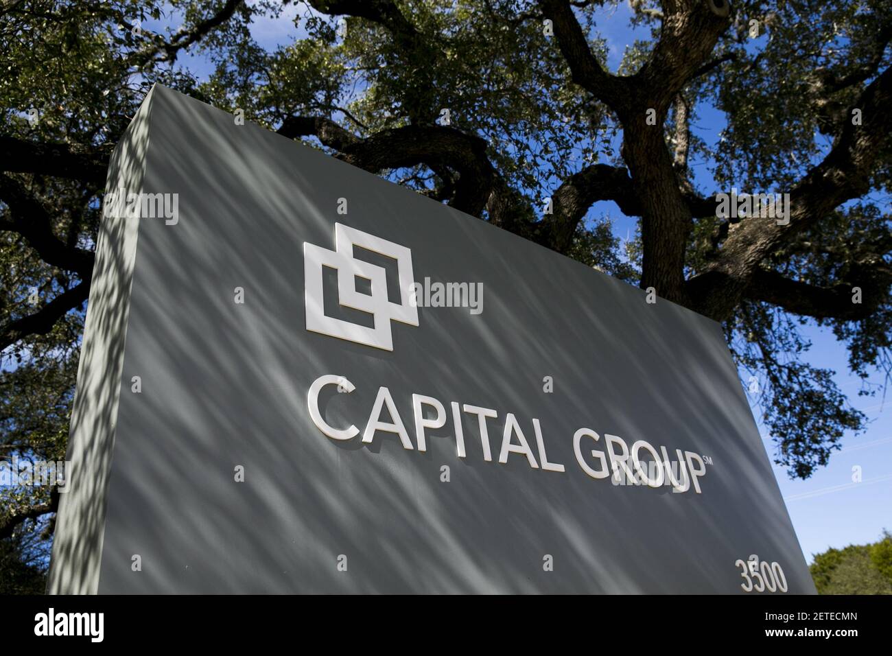A logo sign outside of a facility occupied by the Capital Group ...