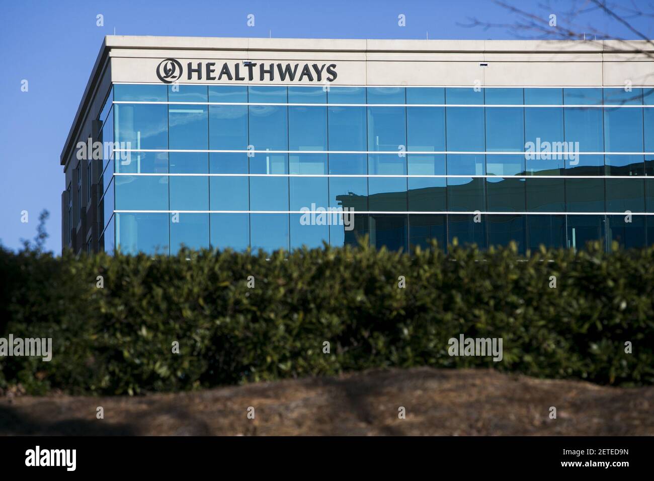A logo sign outside of the headquarters of Healthways in Franklin ...