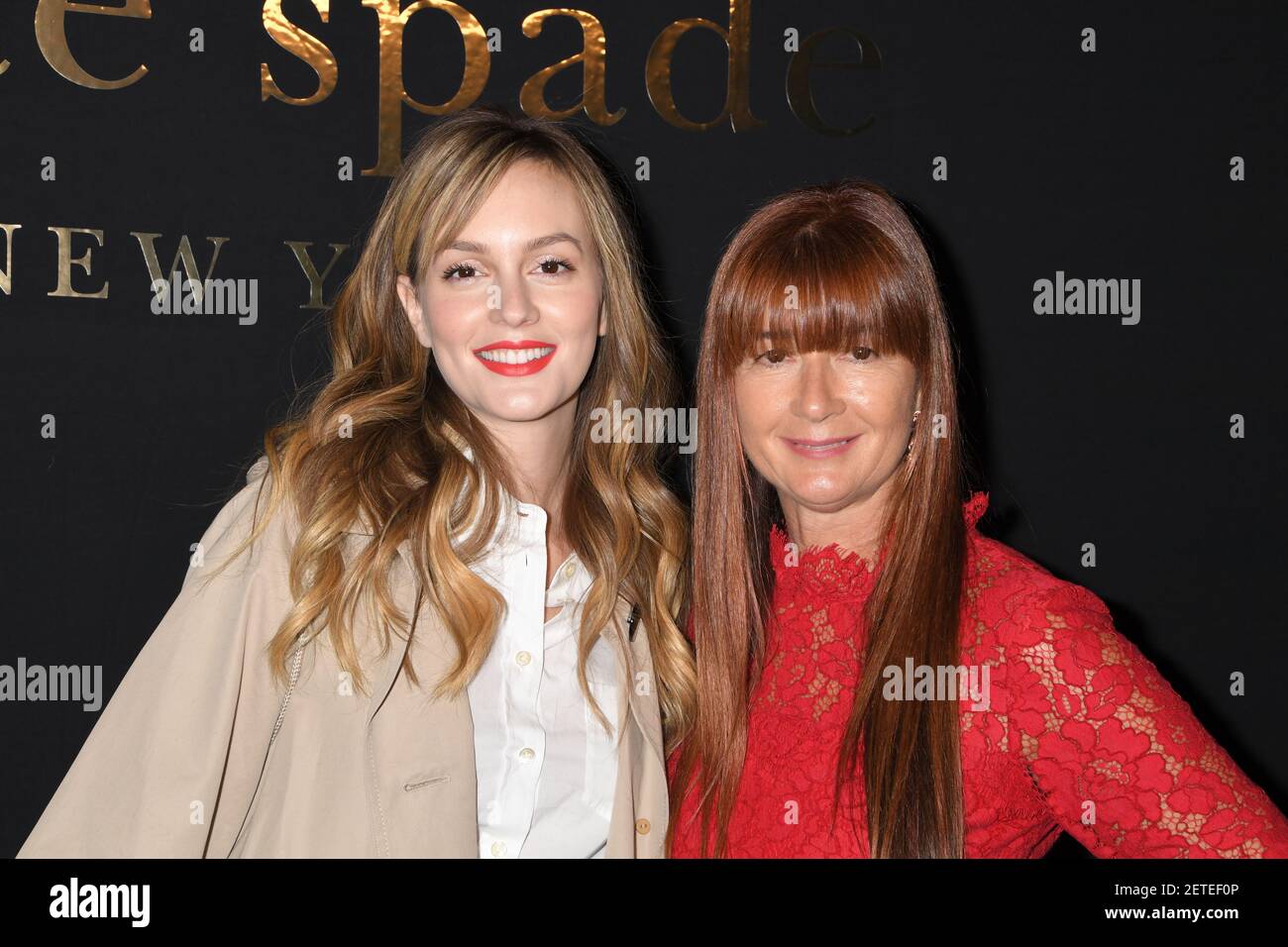 L-R: Leighton Meester, Deborah Lloyd wearing Kate Spade attends the ...