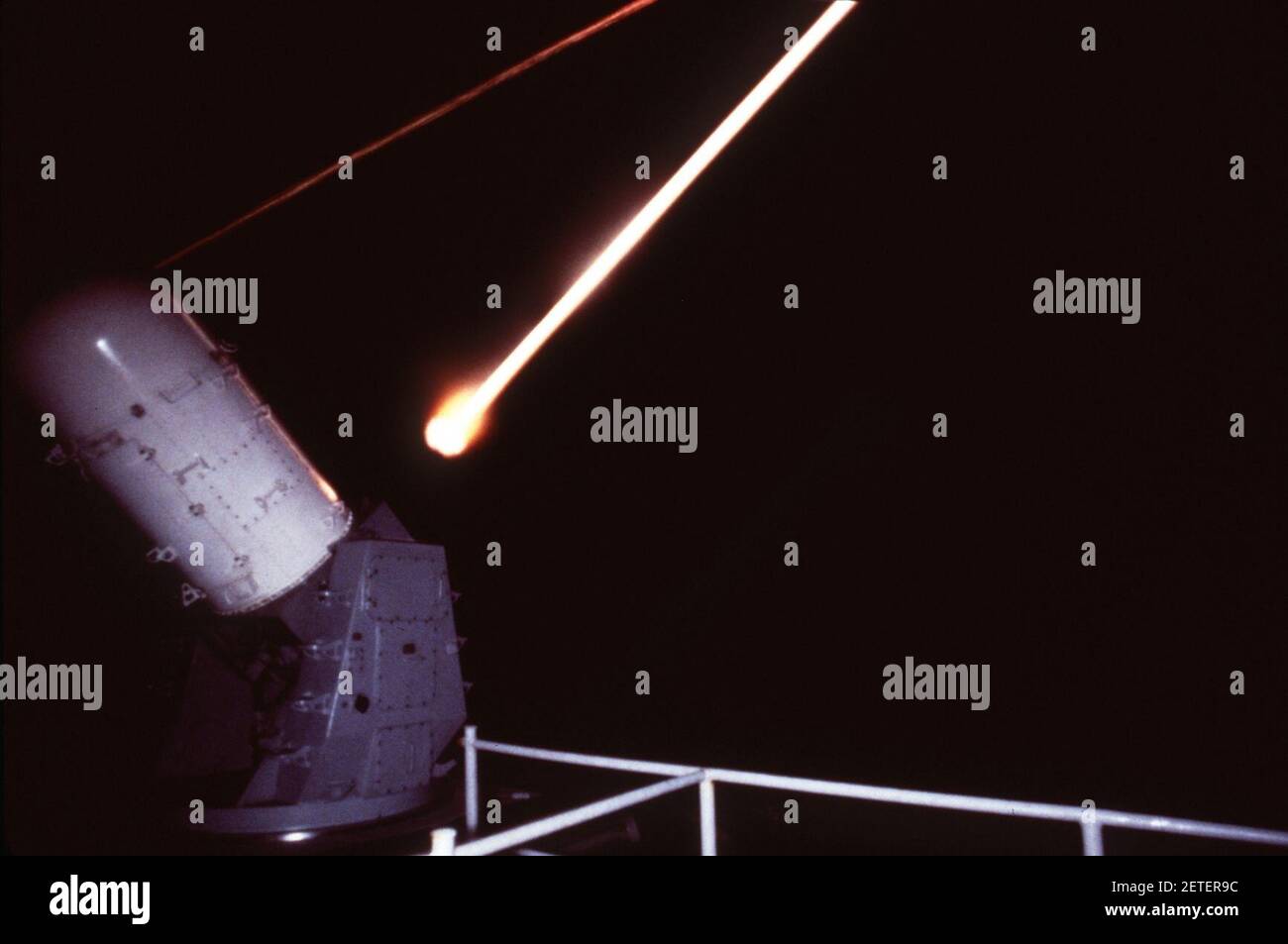 Phalanx CIWS night fire Stock Photo - Alamy