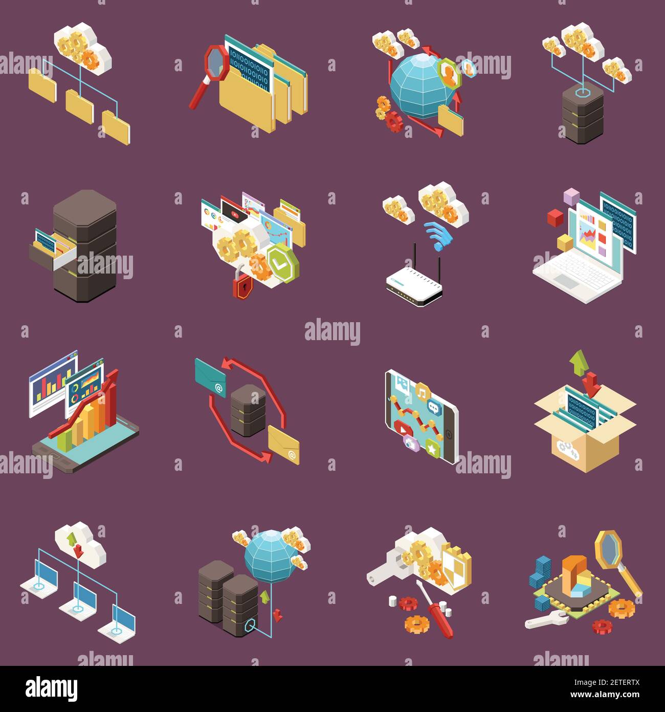 Business strategy isometric flowchart with concept profit calculation ...