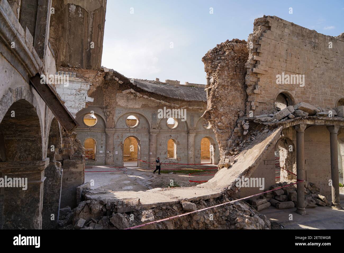 A general view of the destroyed Immaculate Syriac Catholic Church (Al ...