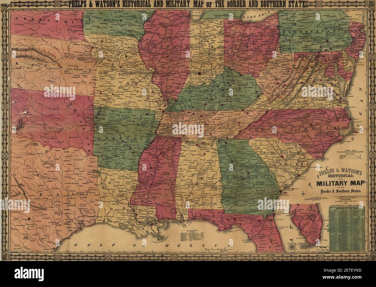 Phelps & Watson's historical and military map of the border & southern ...