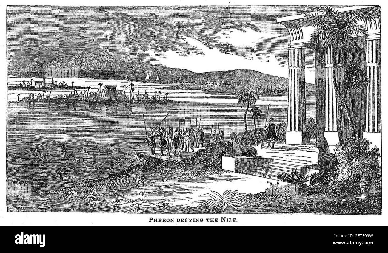 Pheron defying the Nile Stock Photo - Alamy