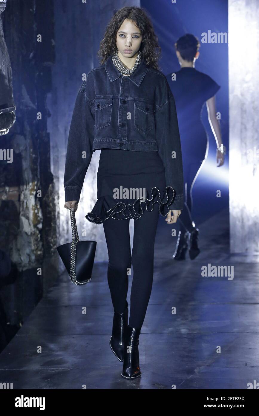 Model Yasmin Wijnaldum walks on the runway during the Alexander Wang ...