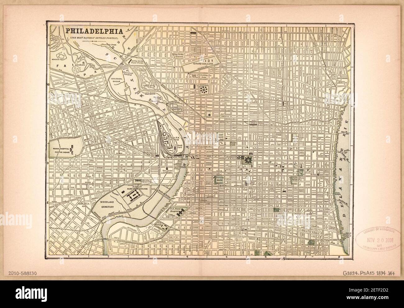 Philadelphia (the most densely settled portion Stock Photo - Alamy