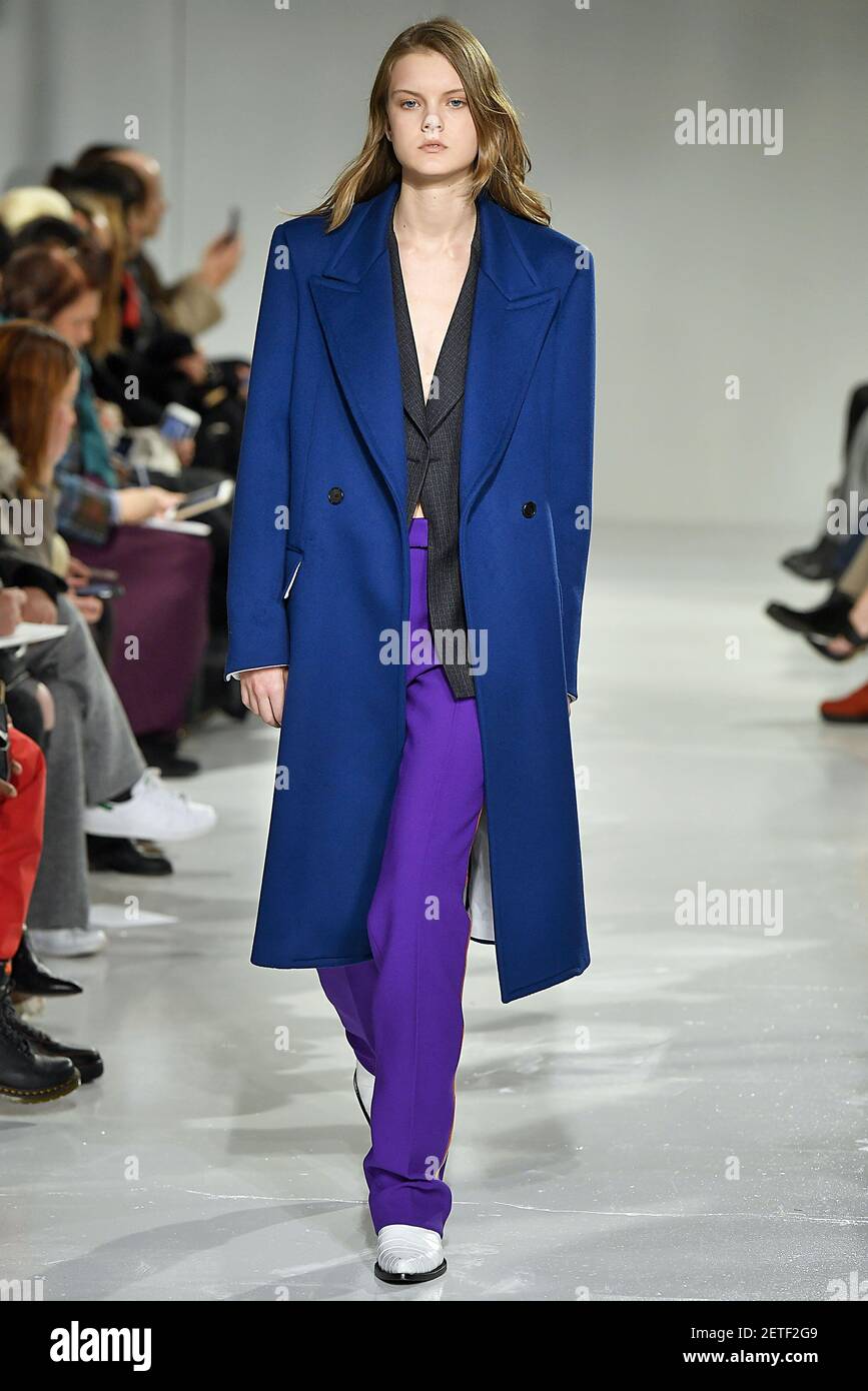 Model Mad Manning walks on the runway during the Calvin Klein Fashion ...