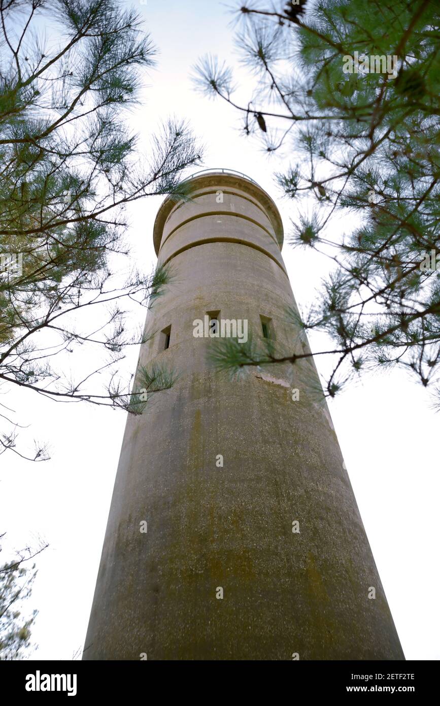 Reinforced concrete coastal artillery fire control tower at Fort Miles ...