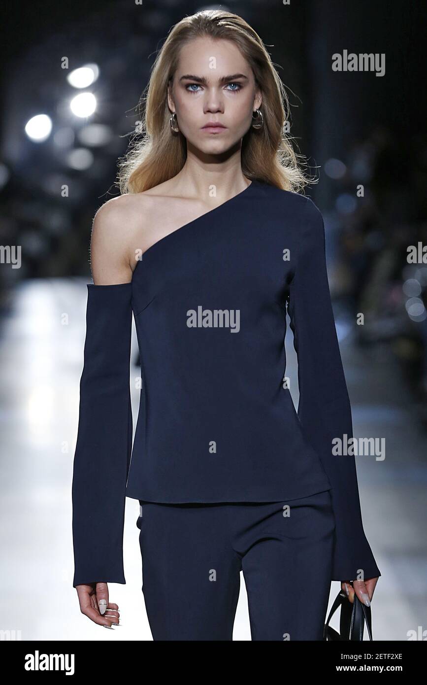 Model Line Brems walks on the runway during the Cushnie et Ochs Fashion ...