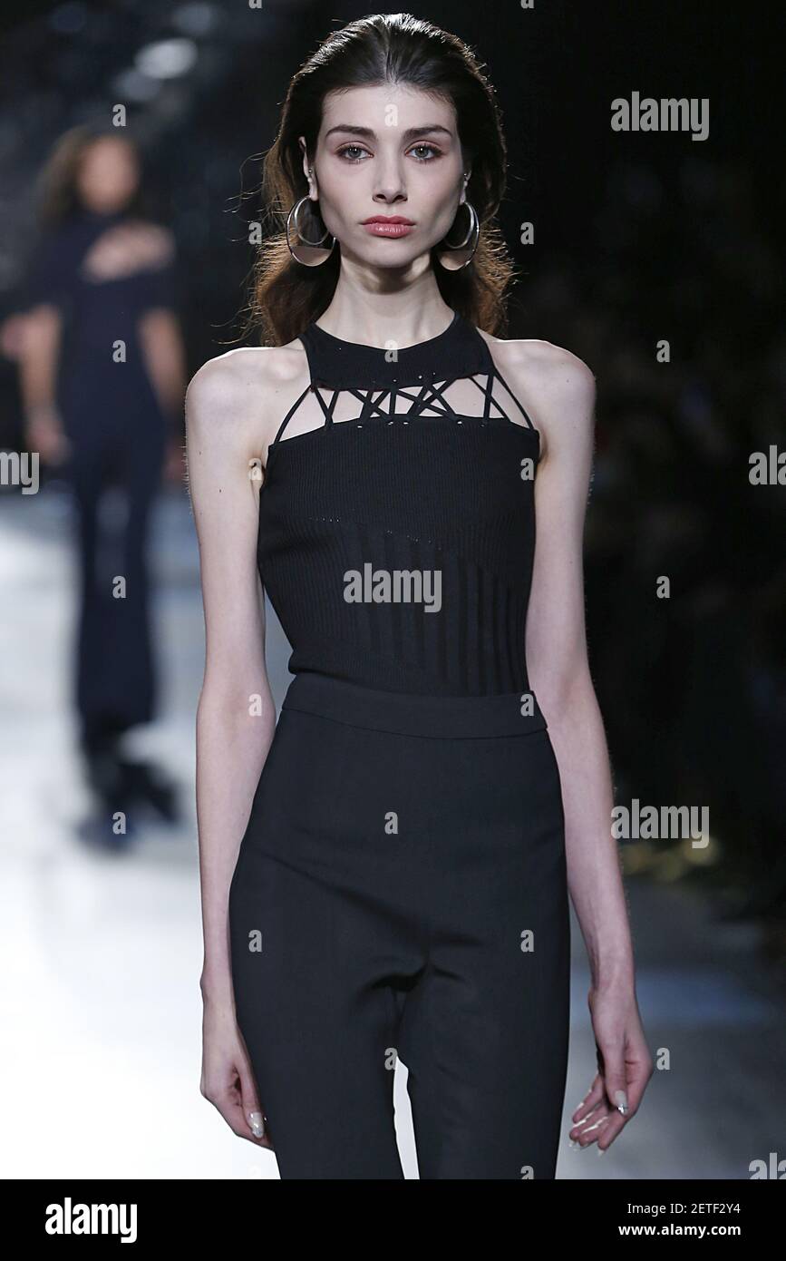 Model Alla Goncharova walks on the runway during the Cushnie et Ochs ...