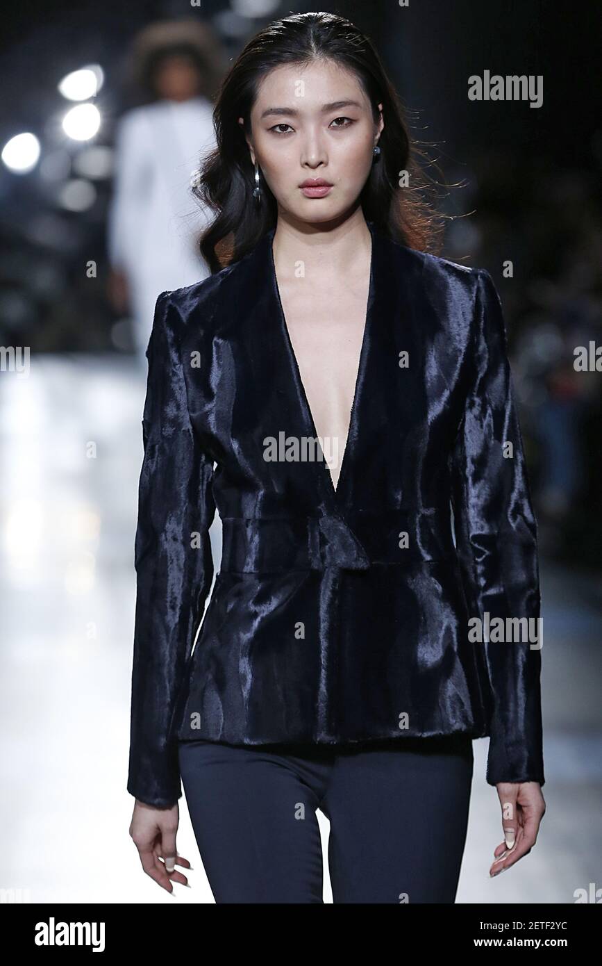 Model Sunghee Kim walks on the runway during the Cushnie et Ochs ...