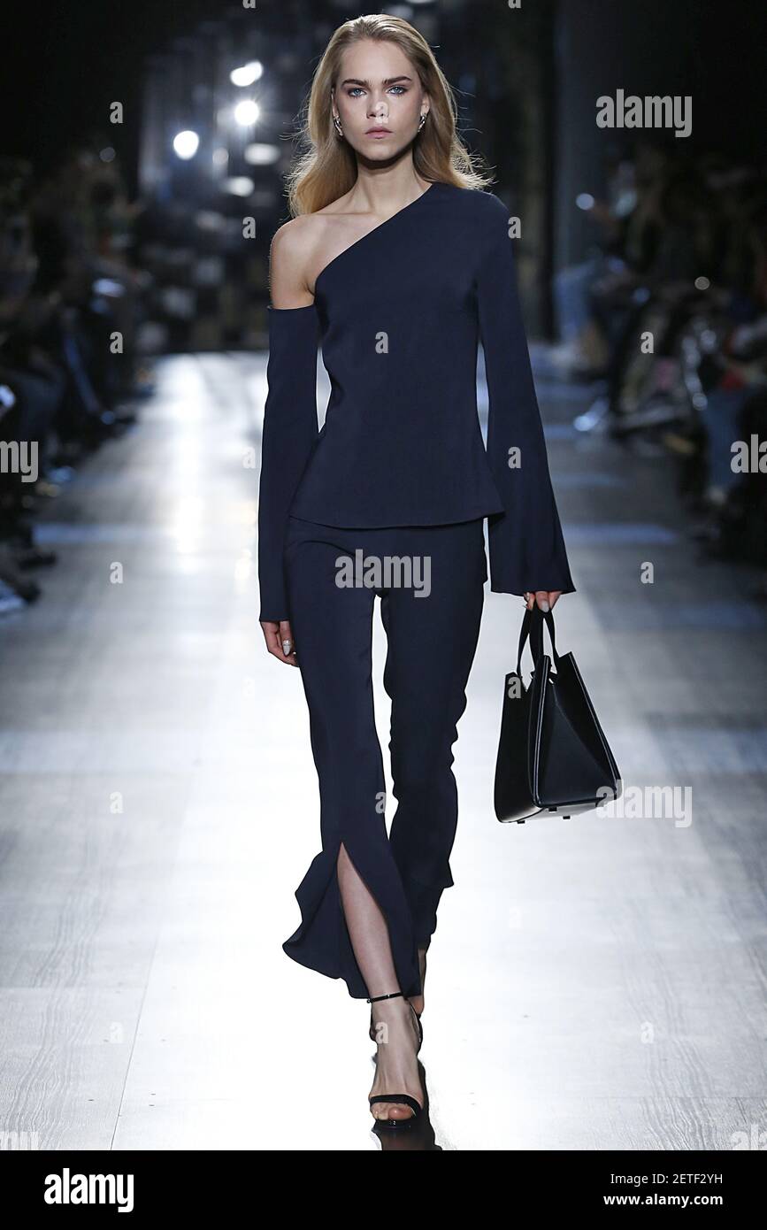 Model Line Brems walks on the runway during the Cushnie et Ochs Fashion ...