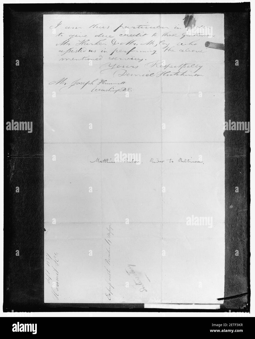 PHILADELPHIA PRESS. 1837 LETTER Stock Photo - Alamy