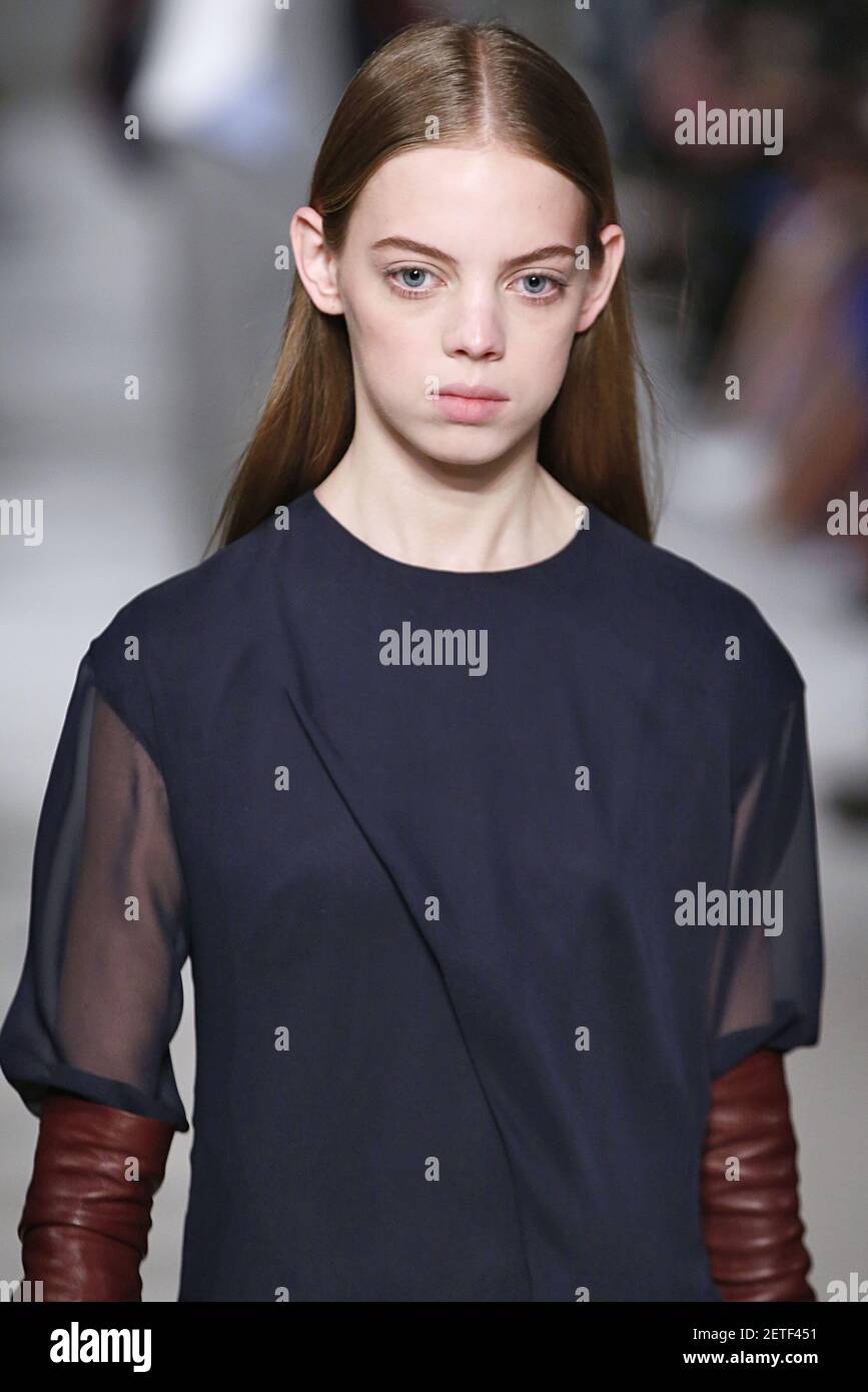 Model Mariana Zaragoza walks on the runway during the Victoria Beckham ...