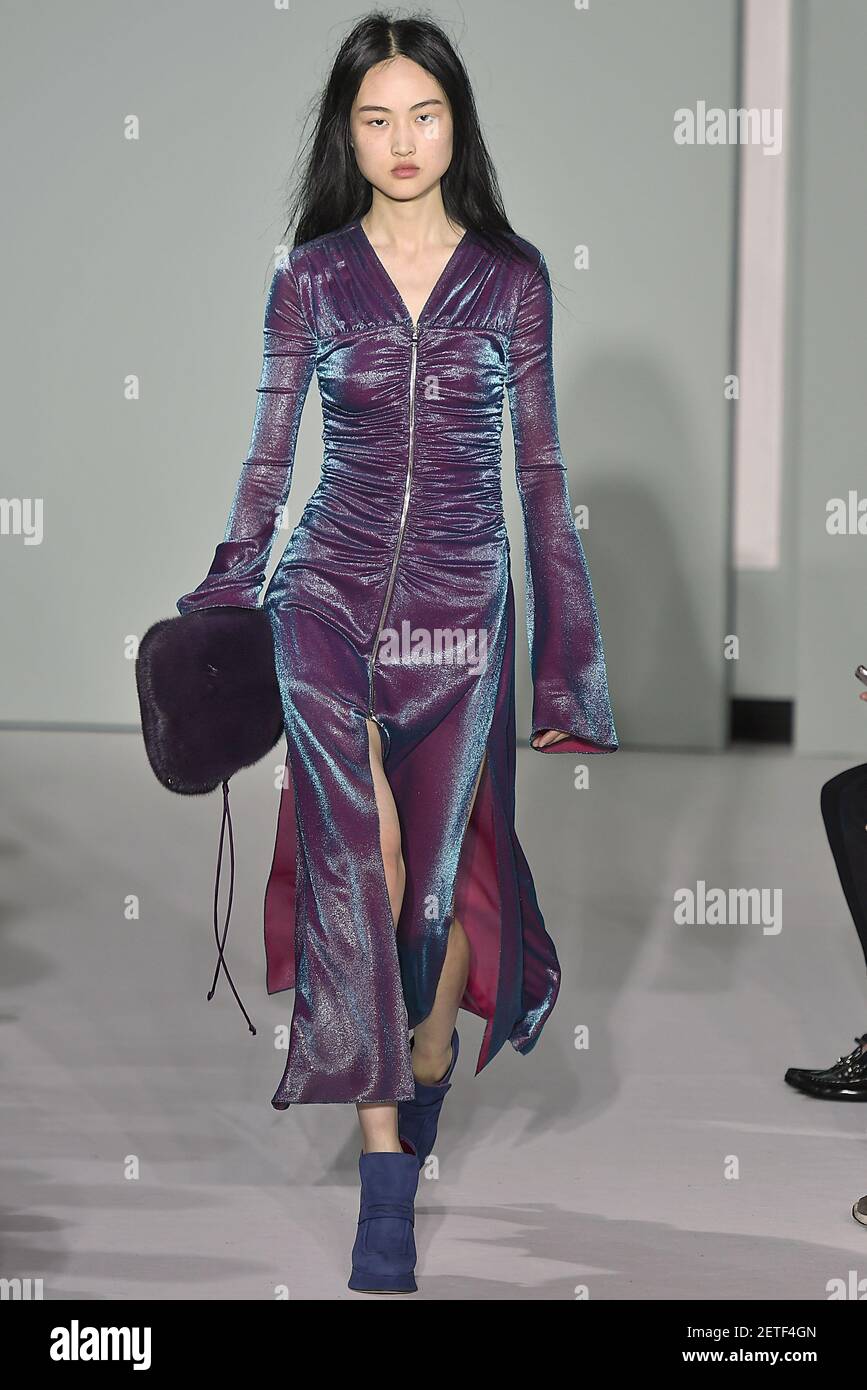 Model Jing Wen walks on the runway during the Sies Marjan Fashion Show ...