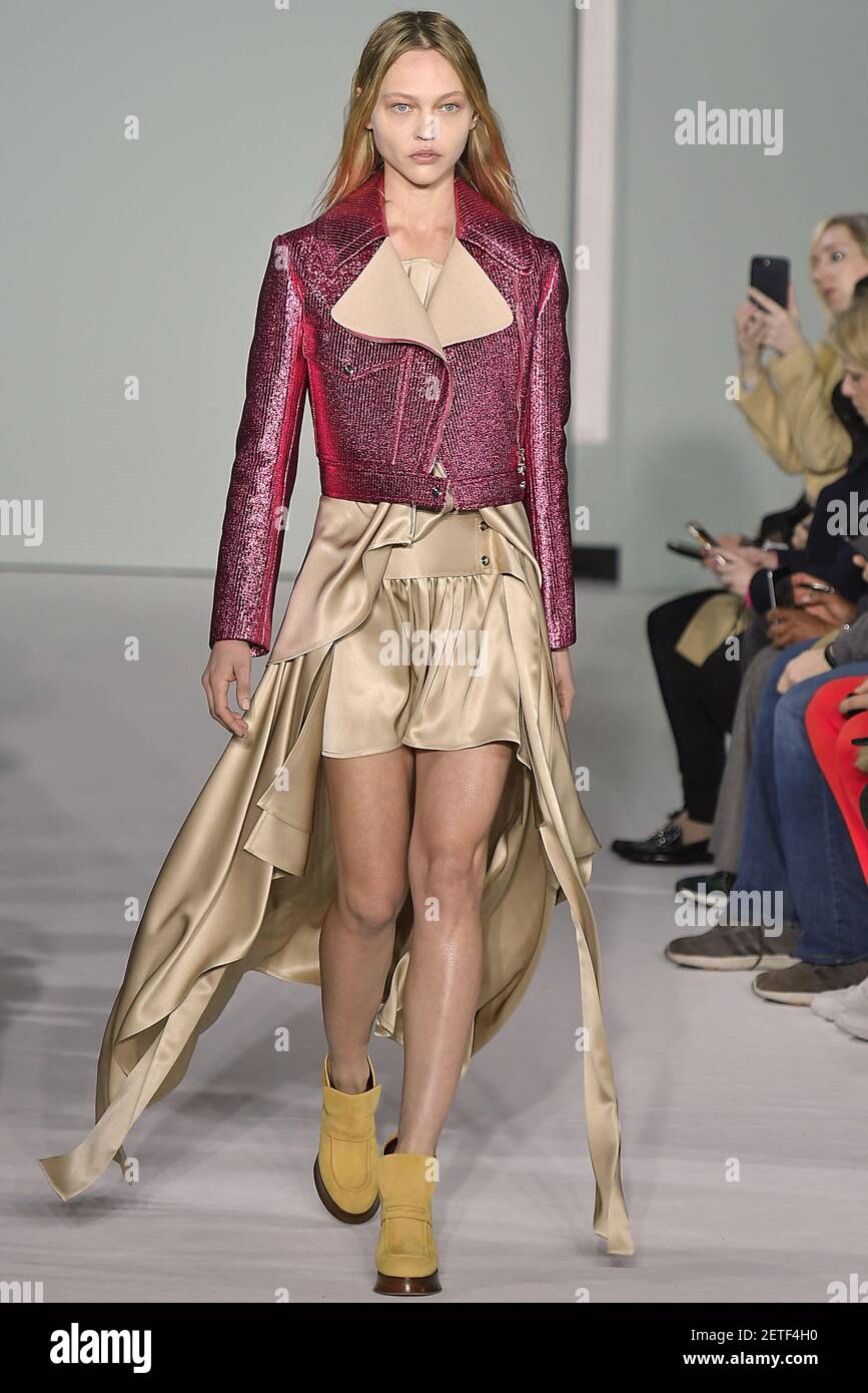 Model Sasha Pivovarova walks on the runway during the Sies Marjan ...