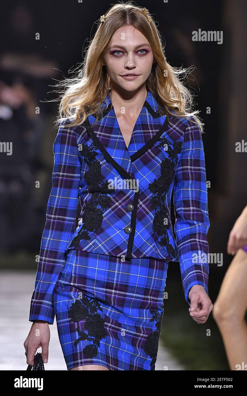 Model Sasha Pivovarova walks on the runway during the La Perla Fashion ...