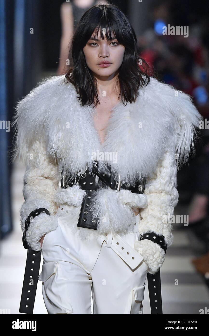 Model Rina Fukushi walks on the runway during the Monse Fashion Show at ...