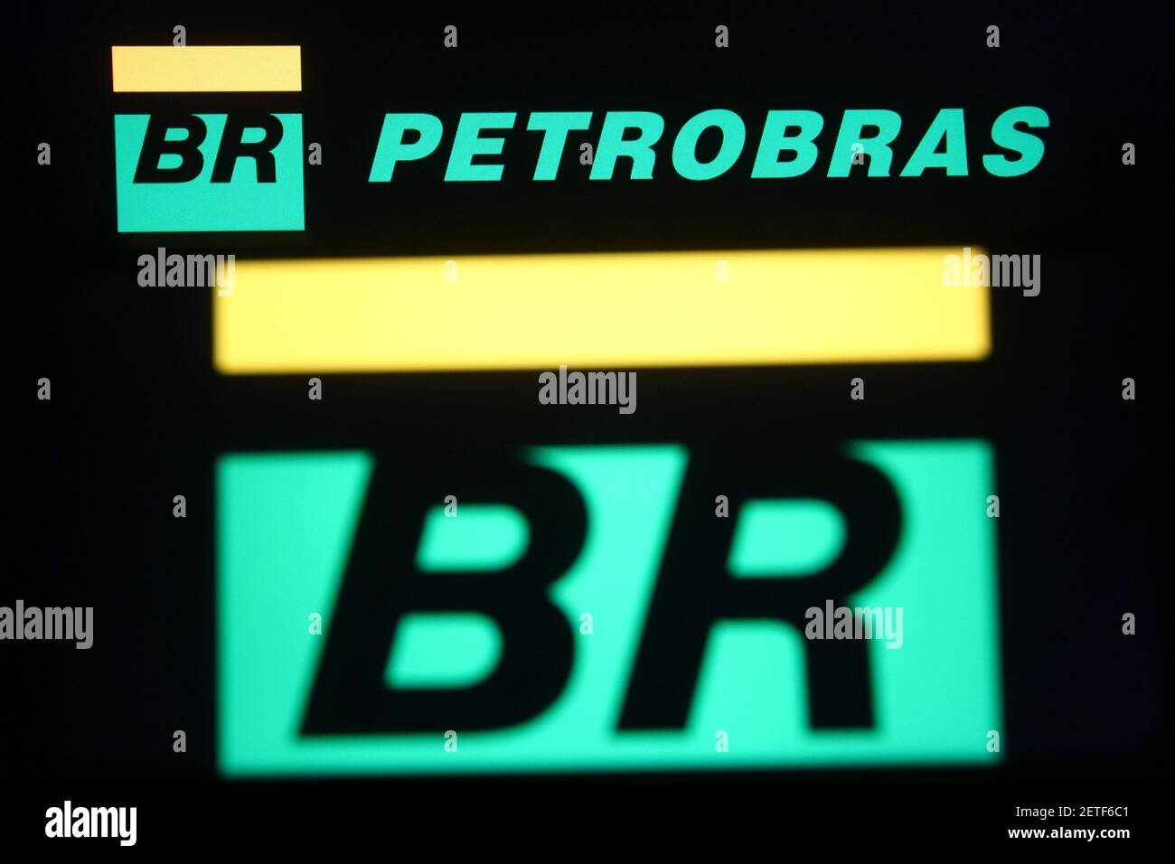In this photo illustration the Petrobras logo of a state-owned ...
