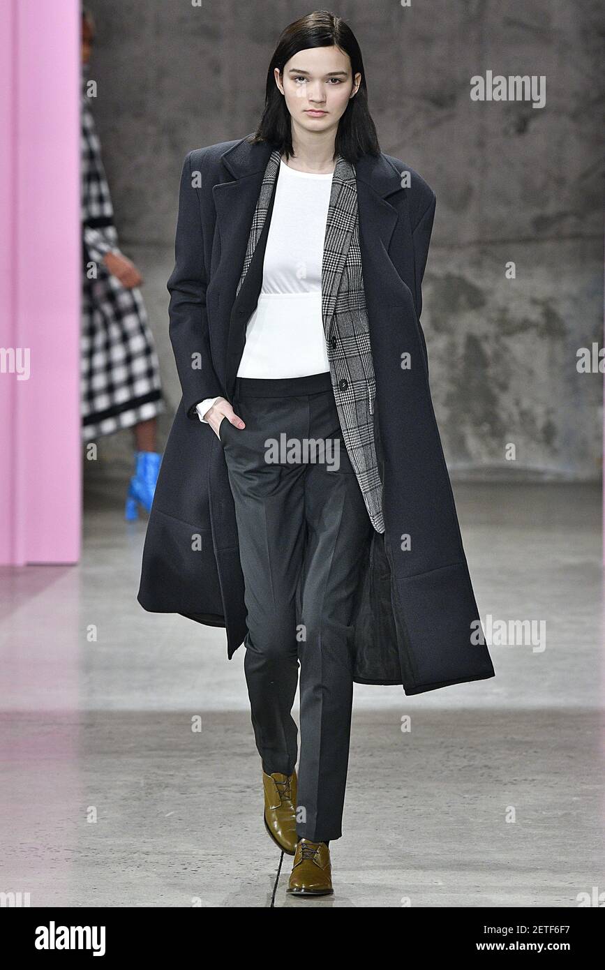 Model Impy walks on the runway during the Tibi Womenswear Fashion Show ...