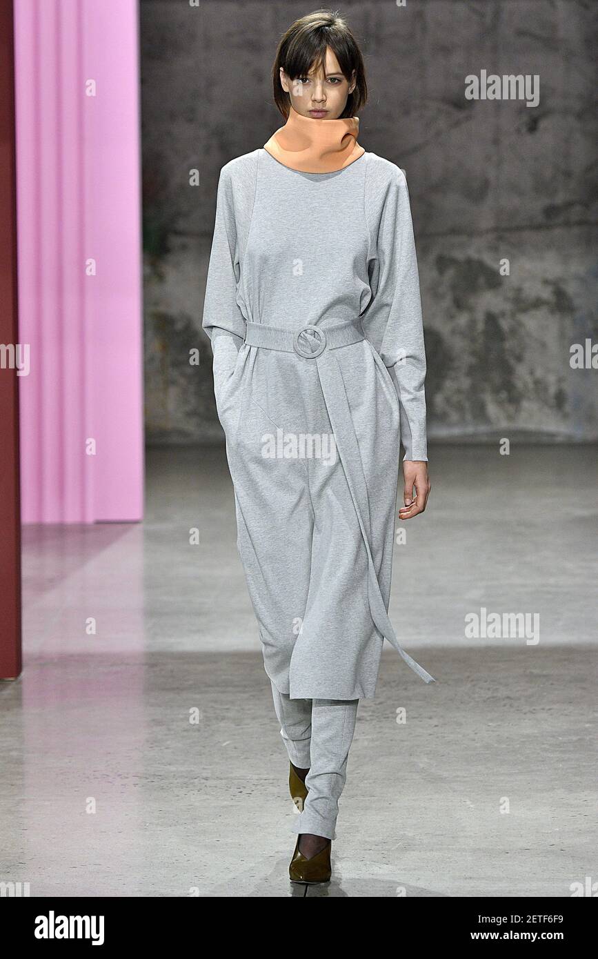 Model Heloise Giraud walks on the runway during the Tibi Womenswear ...