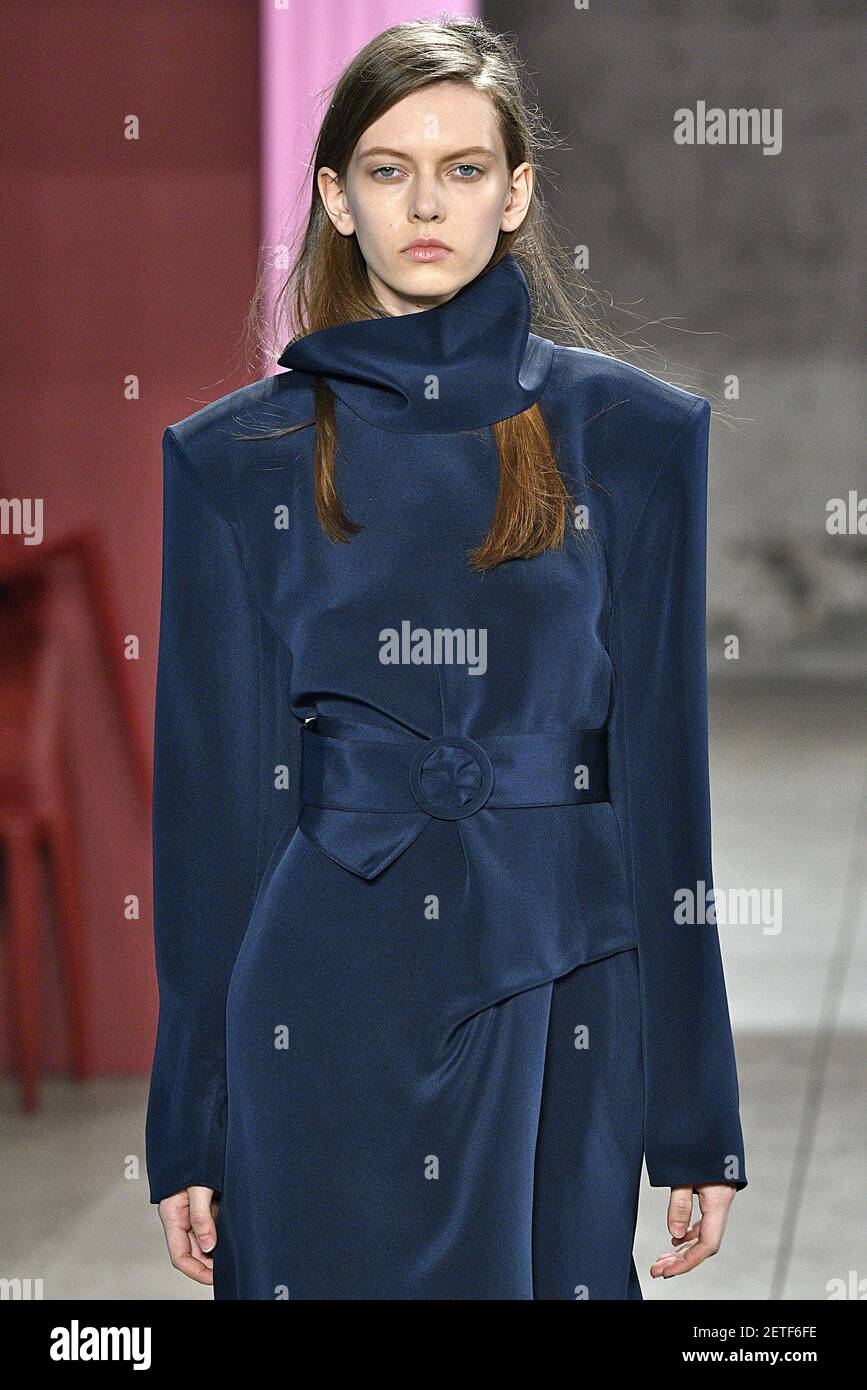 Model Gerda Mic walks on the runway during the Tibi Womenswear Fashion ...