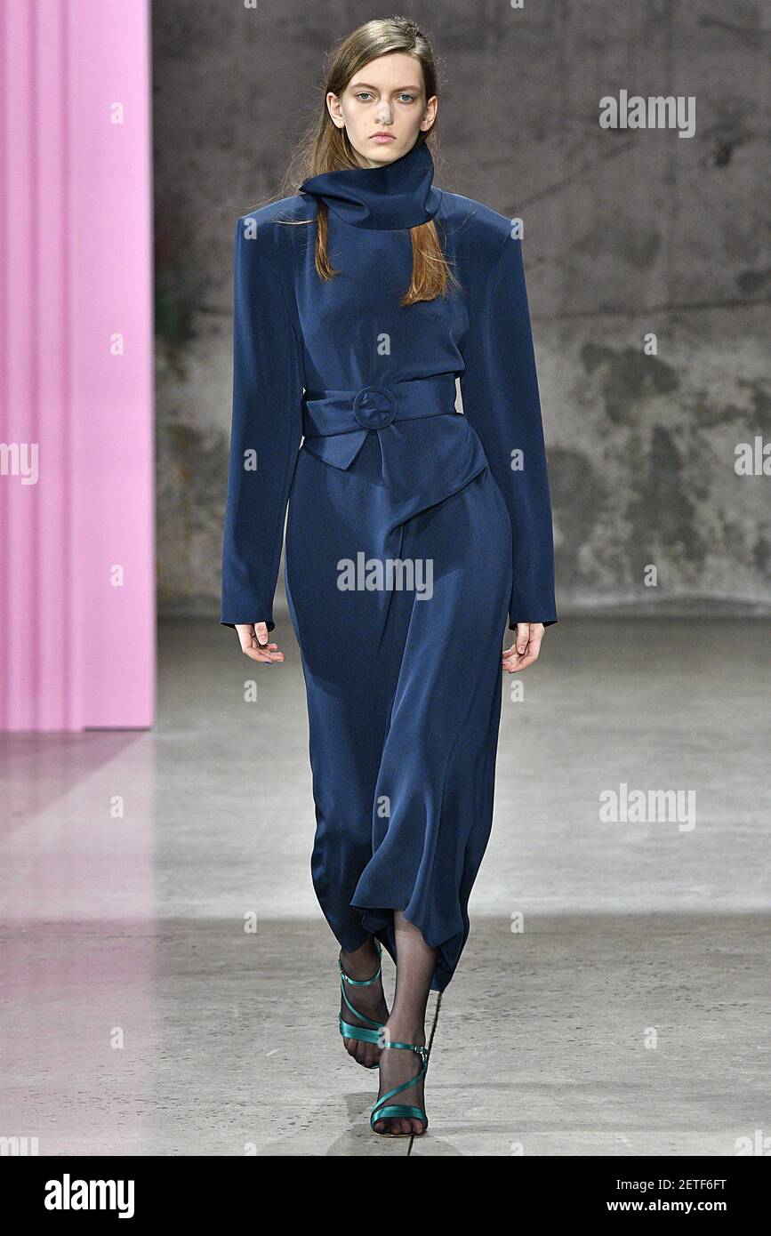 Model Gerda Mic walks on the runway during the Tibi Womenswear Fashion ...
