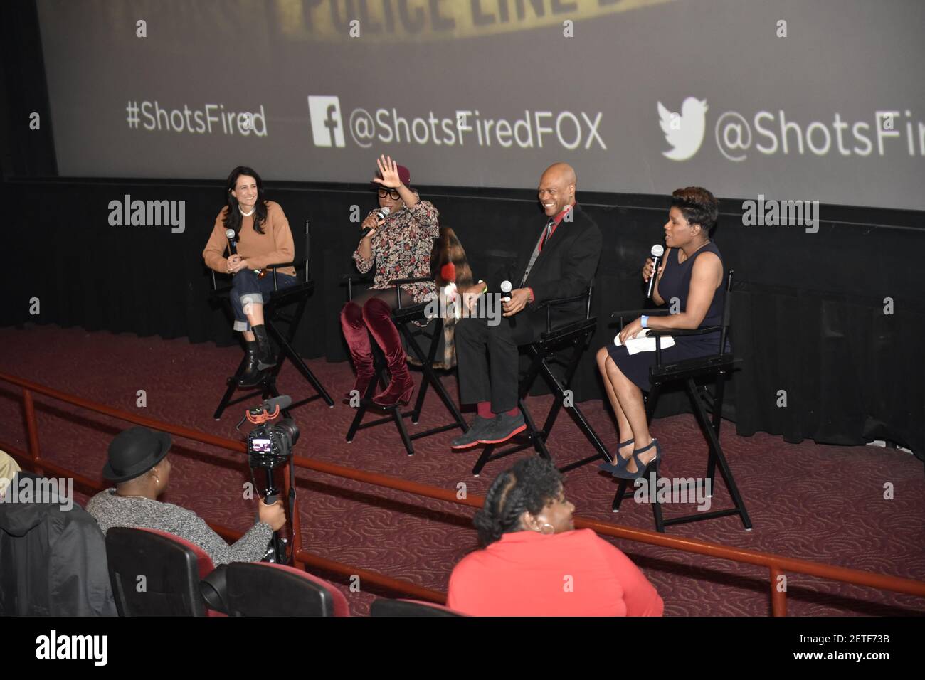 CHICAGO, IL - FEBRUARY 15: (From Left) Francie Calfo, Aisha Hinds, E ...