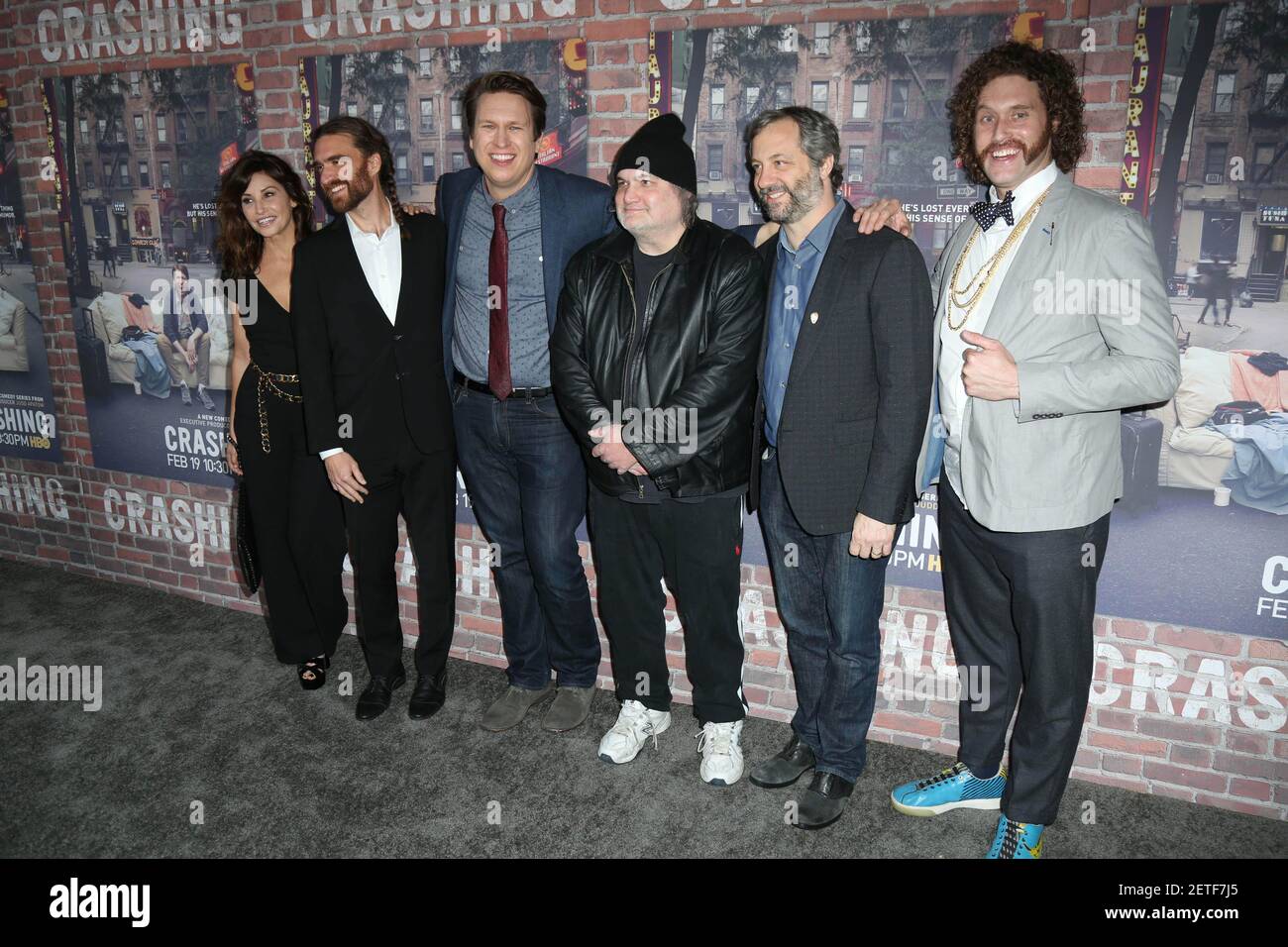 Gina Gershon, George Basil, Pete Holmes, Artie Lange, Judd Apato at the ...