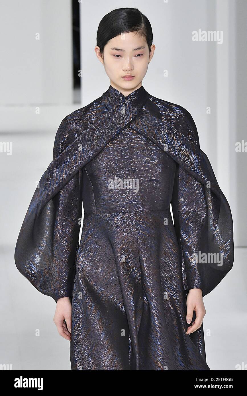 Model Hyun Ji Shin walks on the runway during the Delpozo Fashion Show ...