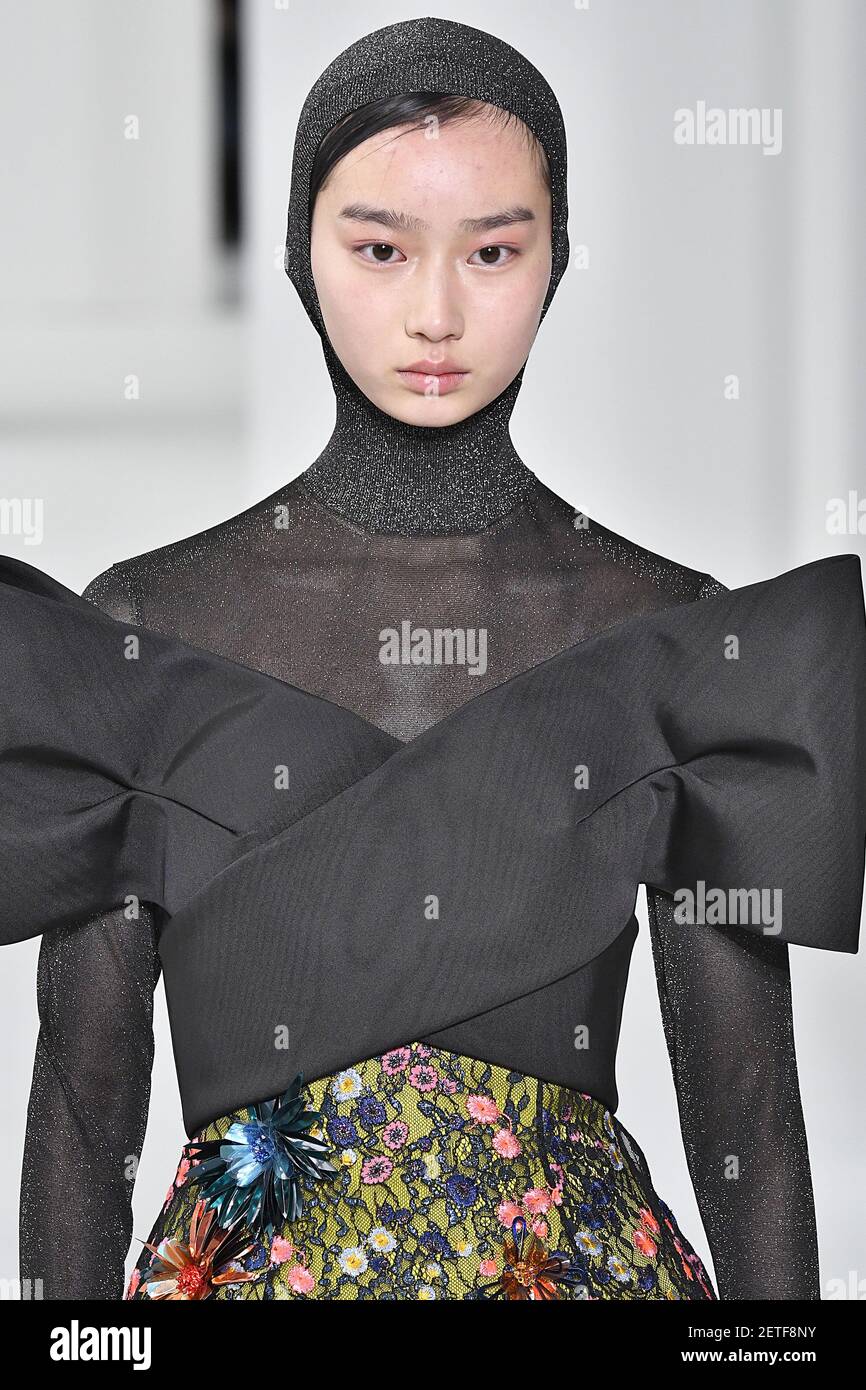 Model Ziwei Cao walks on the runway during the Delpozo Fashion Show at ...