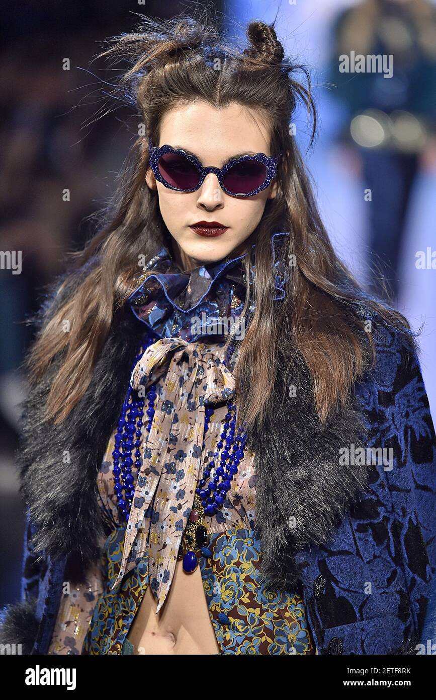 Model Vittoria Ceretti walks on the runway during the Anna Sui Fashion ...