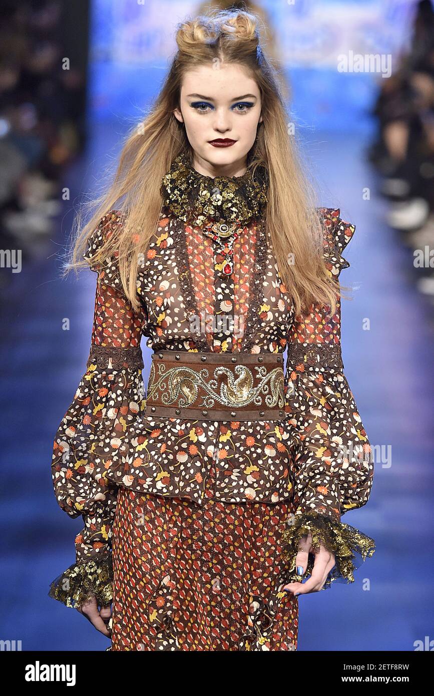 Model Willow Hand walks on the runway during the Anna Sui Fashion Show ...