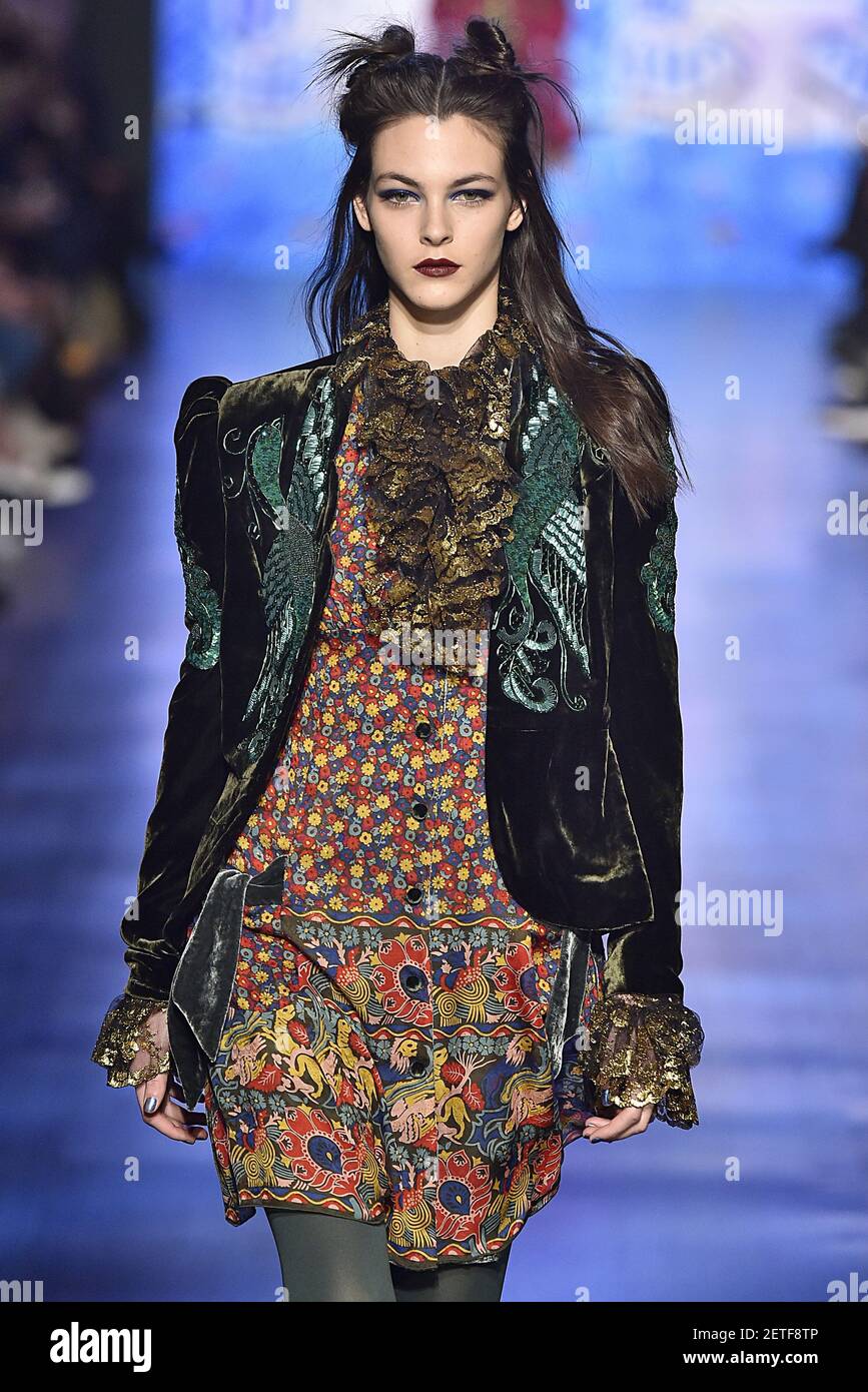 Model Vittoria Ceretti walks on the runway during the Anna Sui Fashion ...