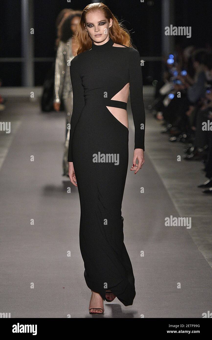 Model Alexina Graham walks on the runway during the Brandon Maxwell ...
