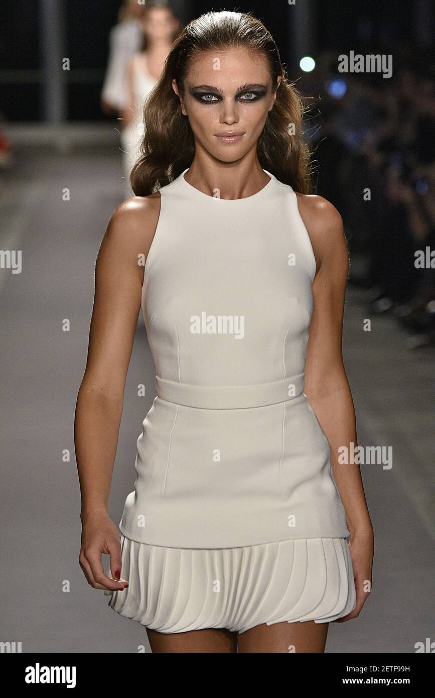 Model Jena Goldsack walks on the runway during the Brandon Maxwell ...