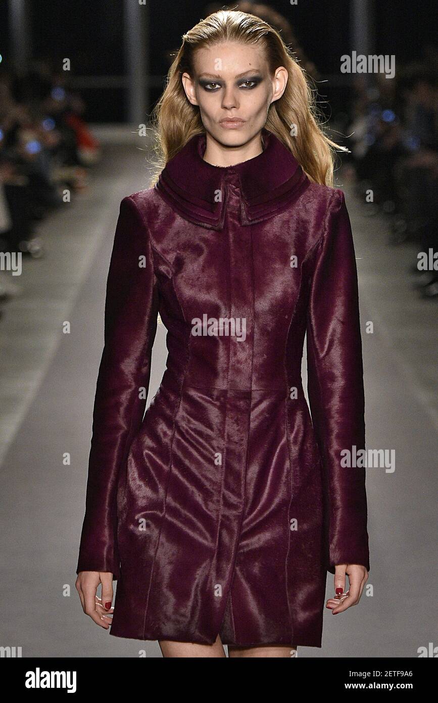 Model Ondria Hardin walks on the runway during the Brandon Maxwell ...