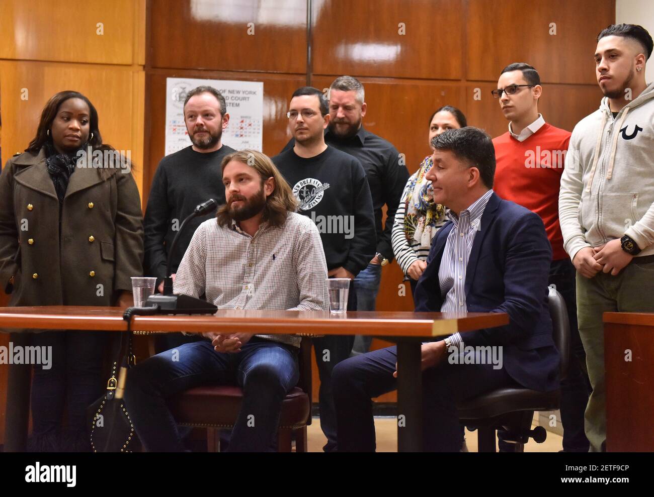 Tommy Hoscheid the foreman of the jury speaks to the media following ...