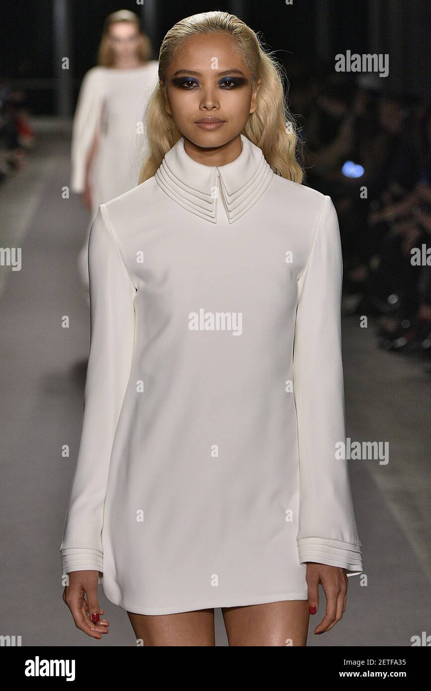 Model Charlene Almarvez walks on the runway during the Brandon Maxwell ...